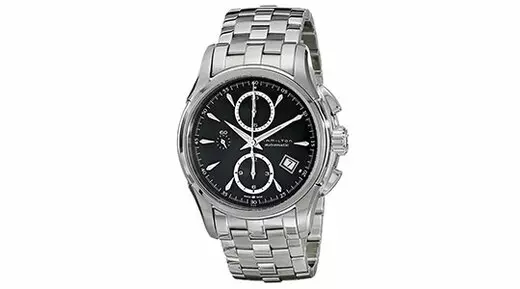 Prata e preto Hamilton Jazzmaster Chronograph