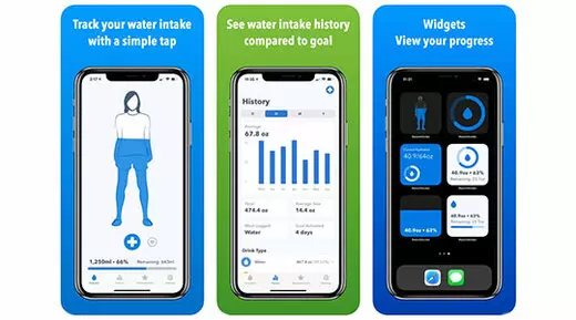 I-WaterMinder app screenshots ze-smartphone