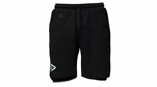 Pantaloncini da corsa 2 in 1 da uomo di colore nero Pinkbomb