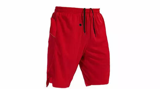 Red SILKWORLD Mens 2 in 1 Athletic Running Gym Workout Shorts