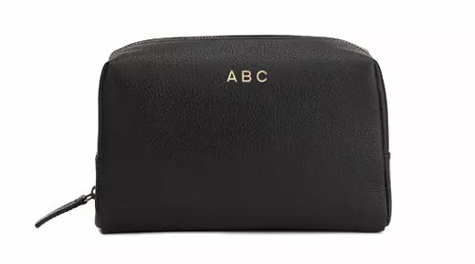 Nwa Cuyana Leather Toiletries Bag ak lèt lò koutim ABC