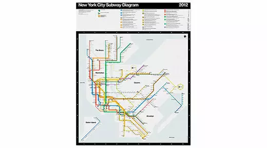 Limited Signed Vignelli 2012 NYC சுரங்கப்பாதை வரைபட அச்சு