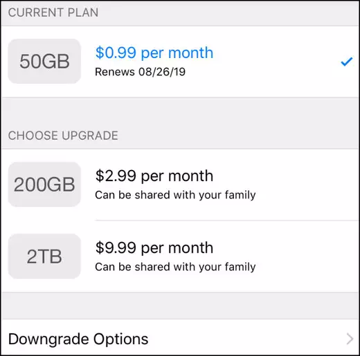 Schermata di archiviazione dell'iPhone