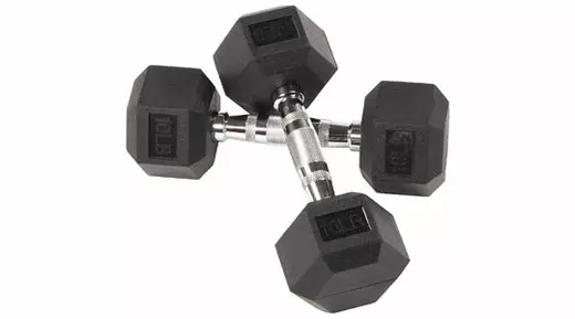 Sporzon! Rubber Yongeyeho Hex Dumbbell Muburyo bubiri