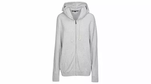 I-Hoodie Engcono Kakhulu Kakotini-Cashmere I-Hoodie ENQUNU I-Cashmere Men's Tom Full-Zip Cotton Cashmere Hoodie e-heather grey ekhanyayo enezintambo ezimhlophe ezidwetshiwe kungemuva elimhlophe