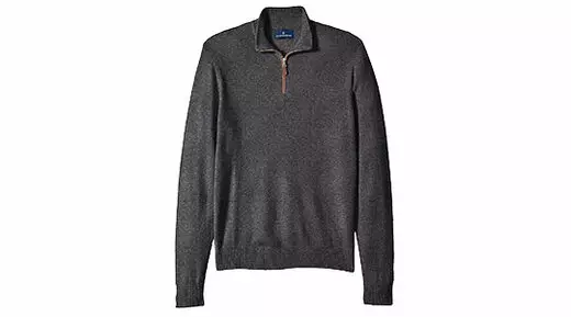 Ijezi le-Cashmere Quarter-Zip elingcono kakhulu le-Quarter-Zip elinoziphu onsundu wesikhumba