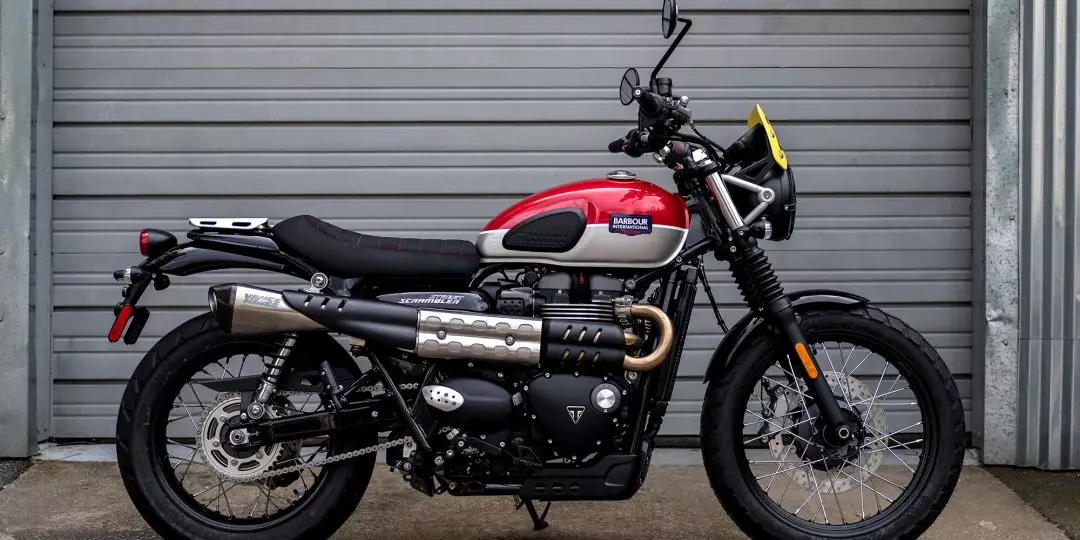 Win in Steve McQueen Triumph Street Scrambler Motorcycle