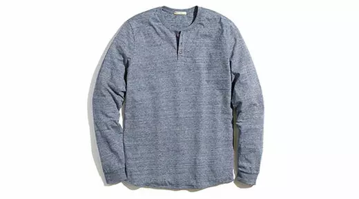 Marine Layer Re-Spun Lichtgewicht Henley in heideblauw