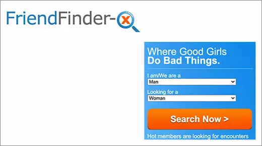 Logotip in posnetek zaslona Friend Finder-X