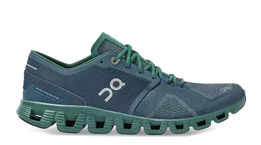 Blou en groen On Running Cloud X Shoe