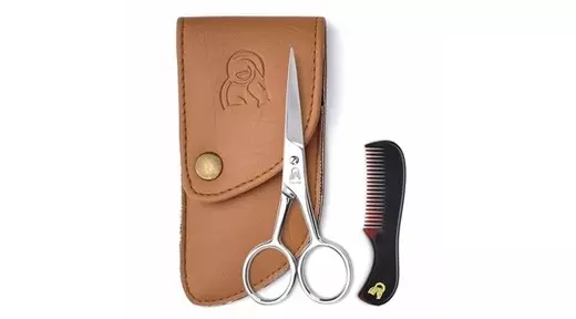 Irungbọn Marbeian ati Mustache Scissors pẹlu Comb