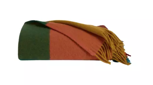 Batanije Brooklinen Color Field Wool Throw në ngjyrë portokalli të djegur