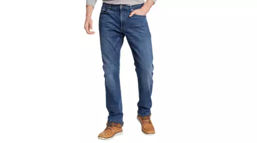 Eddie Bauer Flannel-Lined Flex Jeans Lurus Fit