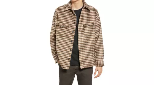 xhaketë allsaints tierra plaid në modelin mashkullor