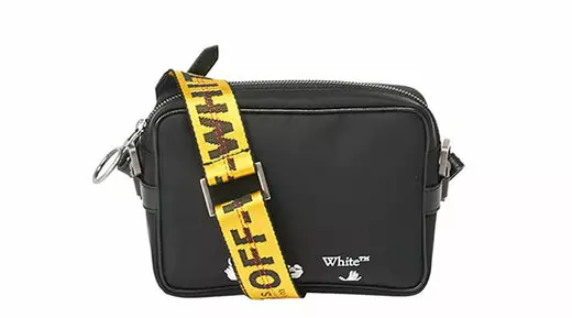 Bolsa transversal off-white preta e amarela