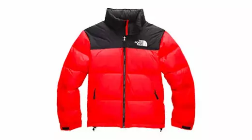 Qara-qırmızı The North Face puffer gödəkçəsi