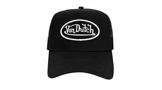 Чорна-белы капялюш Von Dutch Trucker