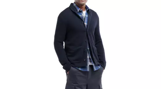 Barbour Bay Cardigan mit Schalkragen