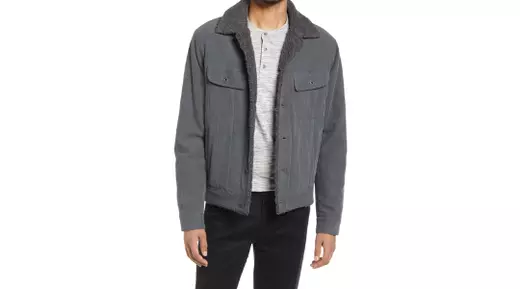 Vince High Pile Fleece Corduroy Trucker Jacket